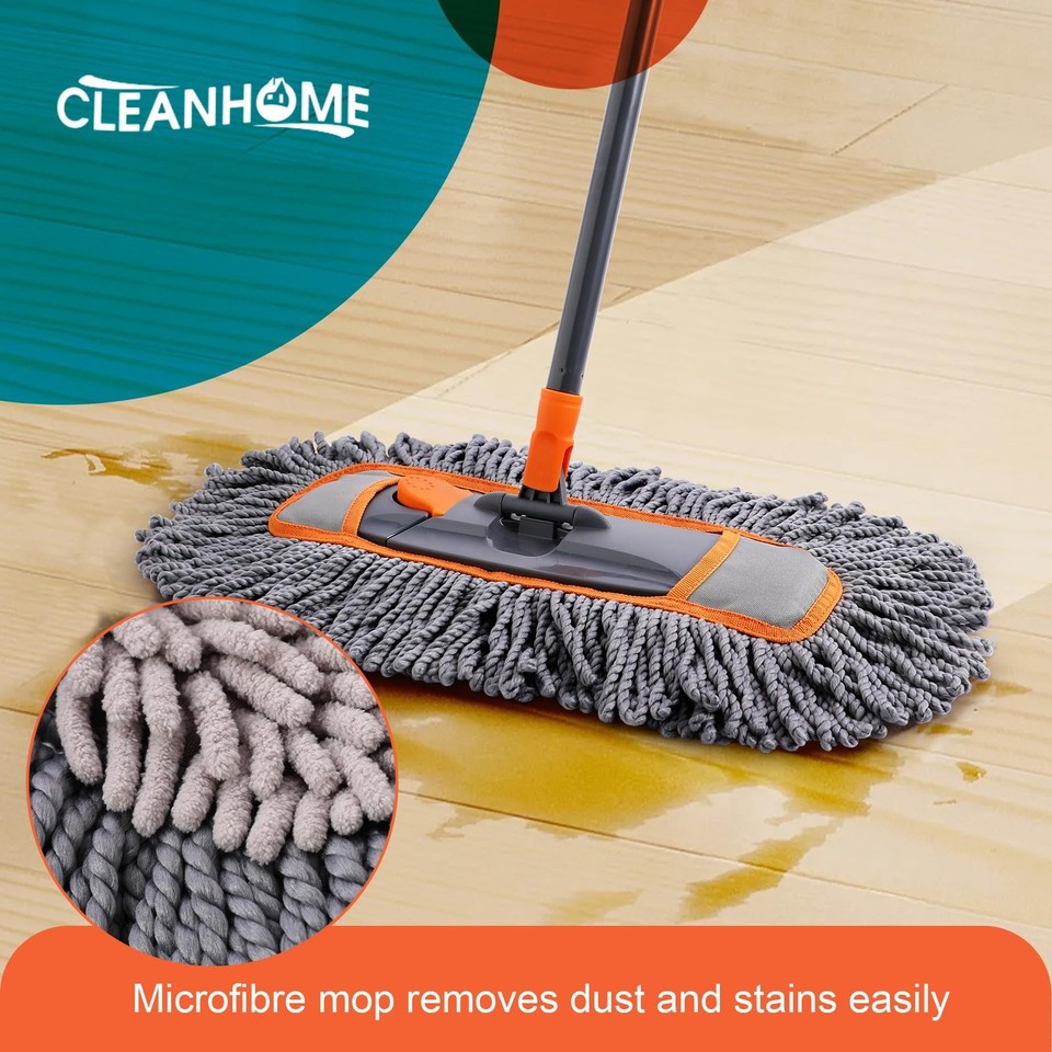 Microfiber Dust Mop for Hardwood Floor Cleaning Dry and Wet Baseboard ...