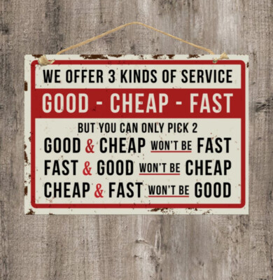 Good Cheap Fast Wooden Sign plaque Country Bar,GARAGE, Shed, Beer ...