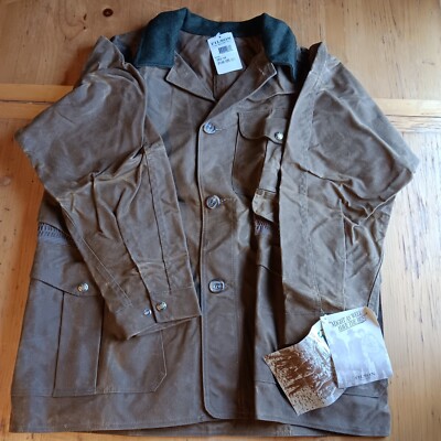 Vintage Filson Upland Bird Hunting Jacket XL 44 Tin Cloth Waxed Cotton ...