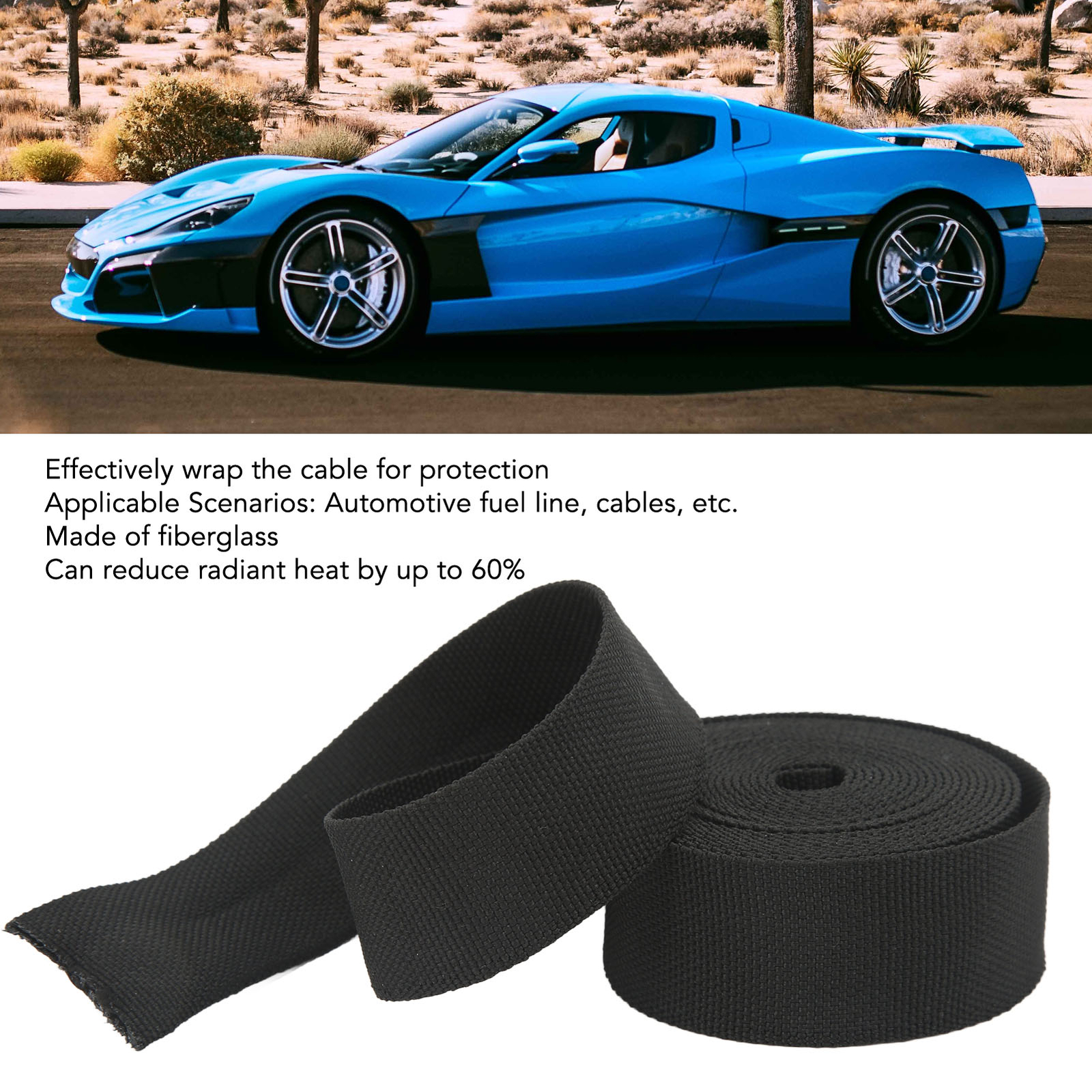 3 M Heat Shield Sleeve 20mm Dia Fiberglass High Temp Resistance Fuel ...