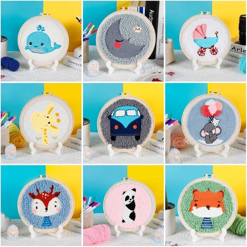 DIY Crafts Needle Punch Embroidery Hoop Cross Stitch Kit Poke ...