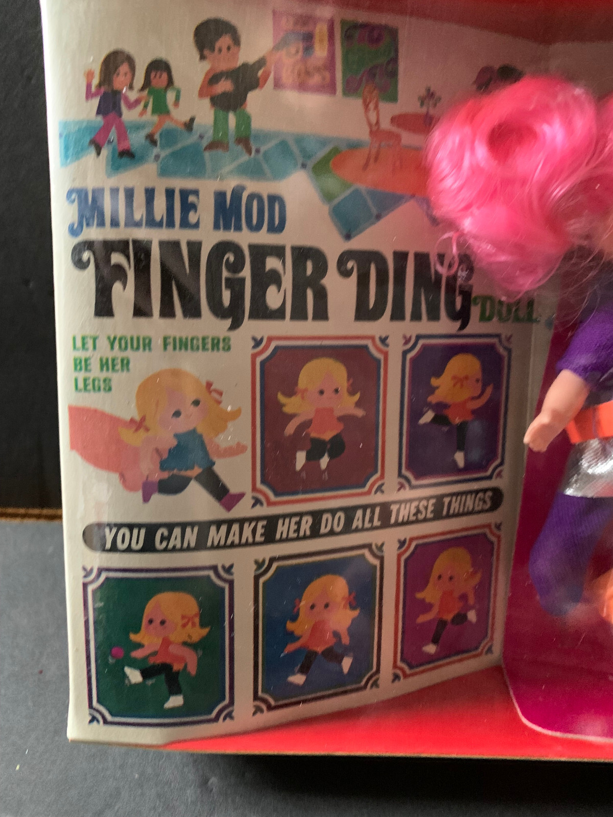 Vintage Remco MILLIE MOD FINGER DING DOLL Style 3158 New in Sealed ...