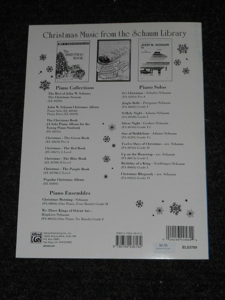 Schaum Christmas: B -- The Blue Book by Schaum, Wesley (Paperback) | eBay