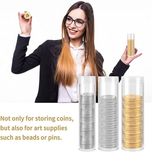 Round Coin Organizer Dustproof Coin Storage Box Versatile Coin Tube ...