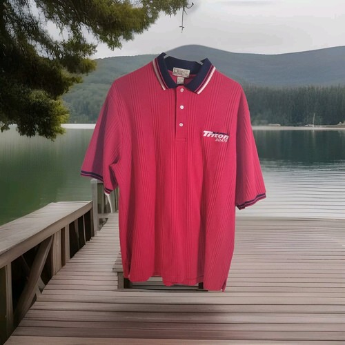 Team Triton Boats Men's Polo Shirt w/ Embroidered Logo Size Large Made ...