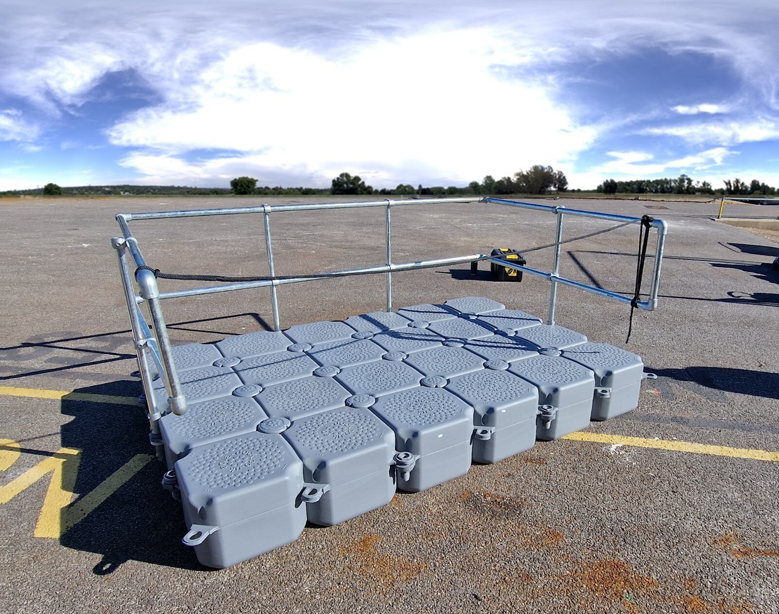 AQUA-DOCK 3m x 2m Floating Modular Pontoon / Raft (incl. handrails ...