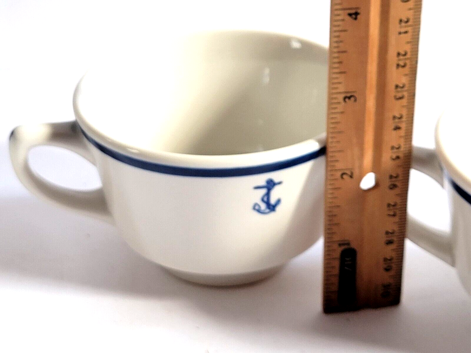 JACKSON CUSTOM CHINA FOOTED USN FOULED ANCHOR MESS HALL COFFEE CUPS LOT ...
