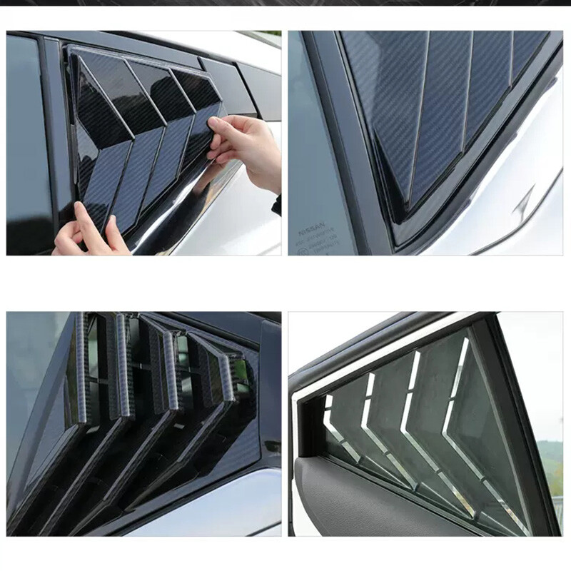 Pair Carbon Fiber Look Rear Window Louver Cover For Nissan Altima 2019 ...