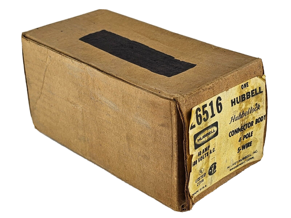 Hubbell 26516 Hubbellock Connector Body 4-Pole, 5-Wire, 60A, 600VAC NEW ...