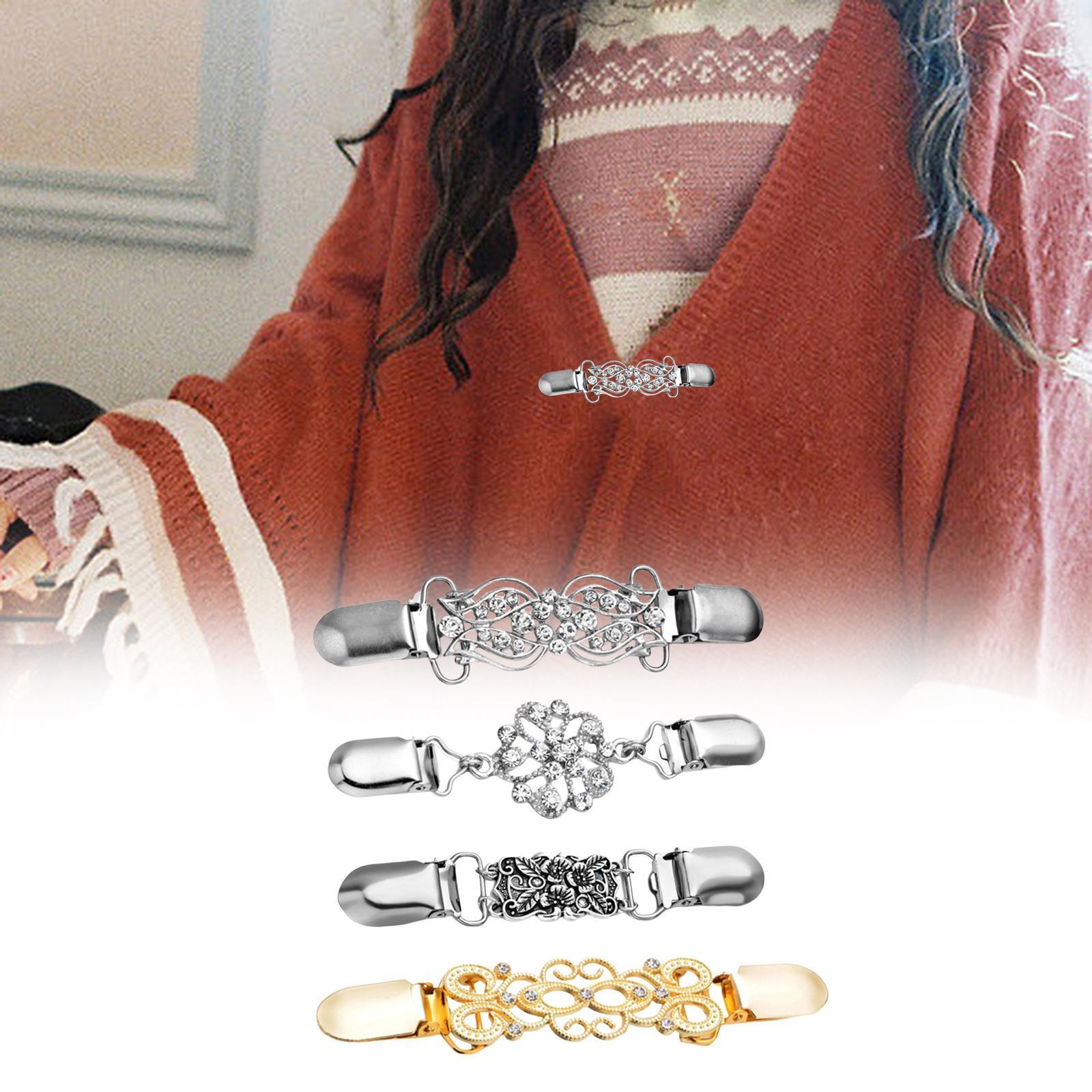 Set of 4 Retro Sweater Shawl Clips Decoration for Shirts Scarf Women | eBay