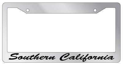 Chrome METAL License Plate Frame Southern California Cursive Auto ...