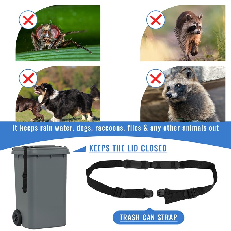 Bin Strap Garbage Lock Trash Can Lid Strap Garbage Can Security System ...