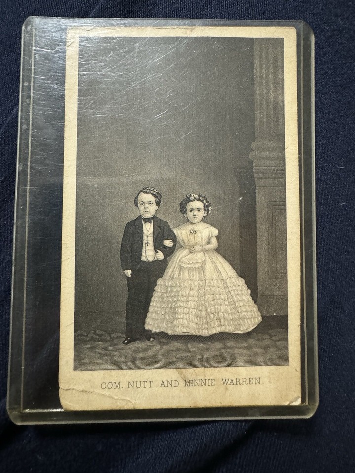 Commodore Nutt & Minnie Warren Little People Circus Barnum Antique CDV ...