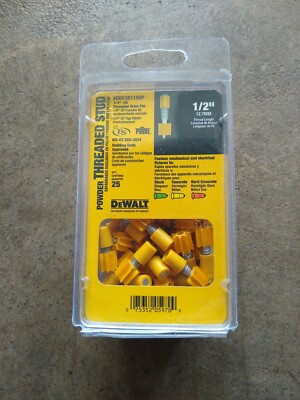 75 qty DEWALT POWDER THREADED STUD DRIVE PINS 1/2" CONCRETE RAMSET 1/4 ...