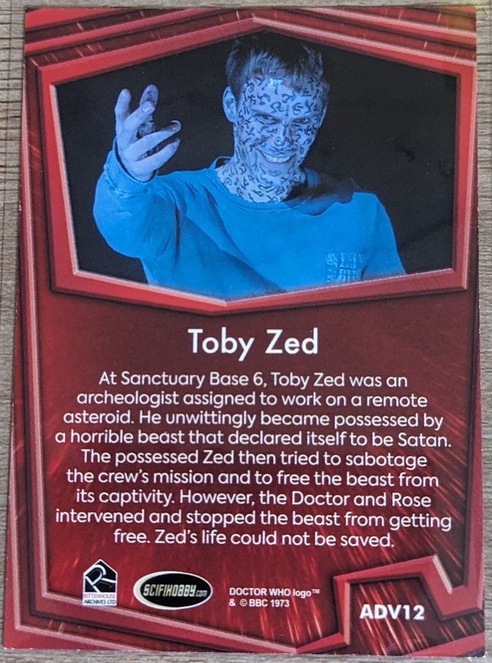 2023 Rittenhouse Doctor Who Series 1-4 Adversaries ADV12 Toby Zed | eBay