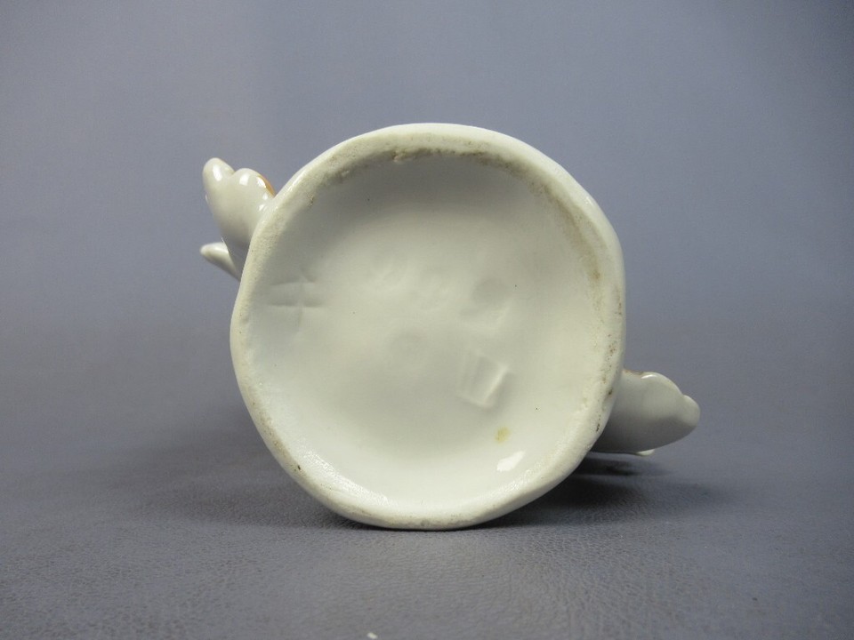 Small Ceramic Vase with Floral Motifs and Golden Finishes from the 50s ...