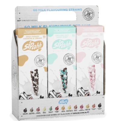 Sipahh Milk Flavouring Straws 60 pack - Aussie Summer Crate - Vegan ...