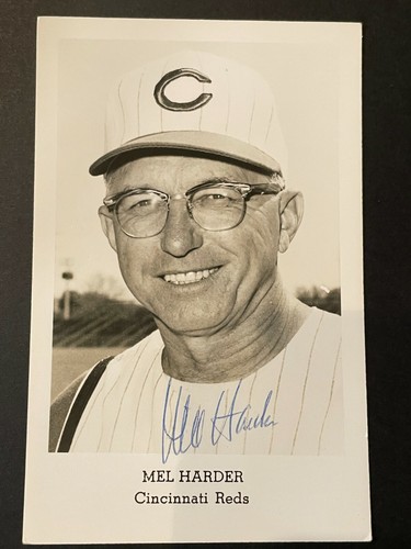 1966 Mel Harder Cincinnati Reds Postcard Autographed | eBay