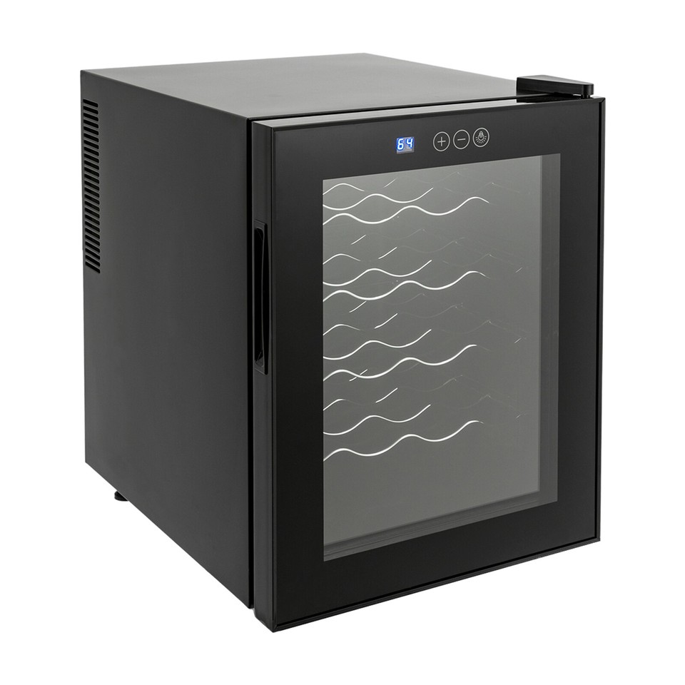 Black Wine Fridge 48L 20-Bottles Small Wine Cooler Rectangular Wine ...