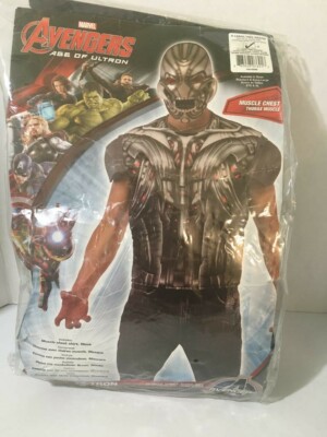 The Avengers Ultron Costume Thorax Muscle Chest Shirt & Mask Fits up to ...