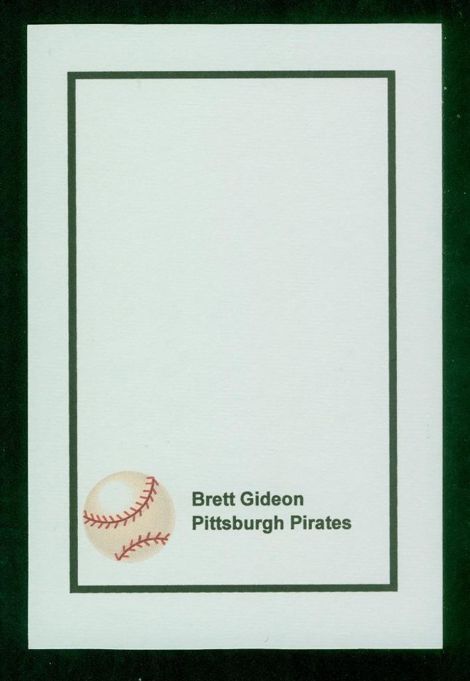 #0983, 4" x 6" Photo Card, Signed-Autographed, Brett Gideon, Pittsburgh ...