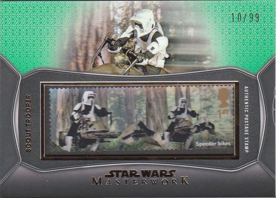 2021 Star Wars Masterwork SC-LO SC-STP Green Postage Stamp Relic 10/99 ...