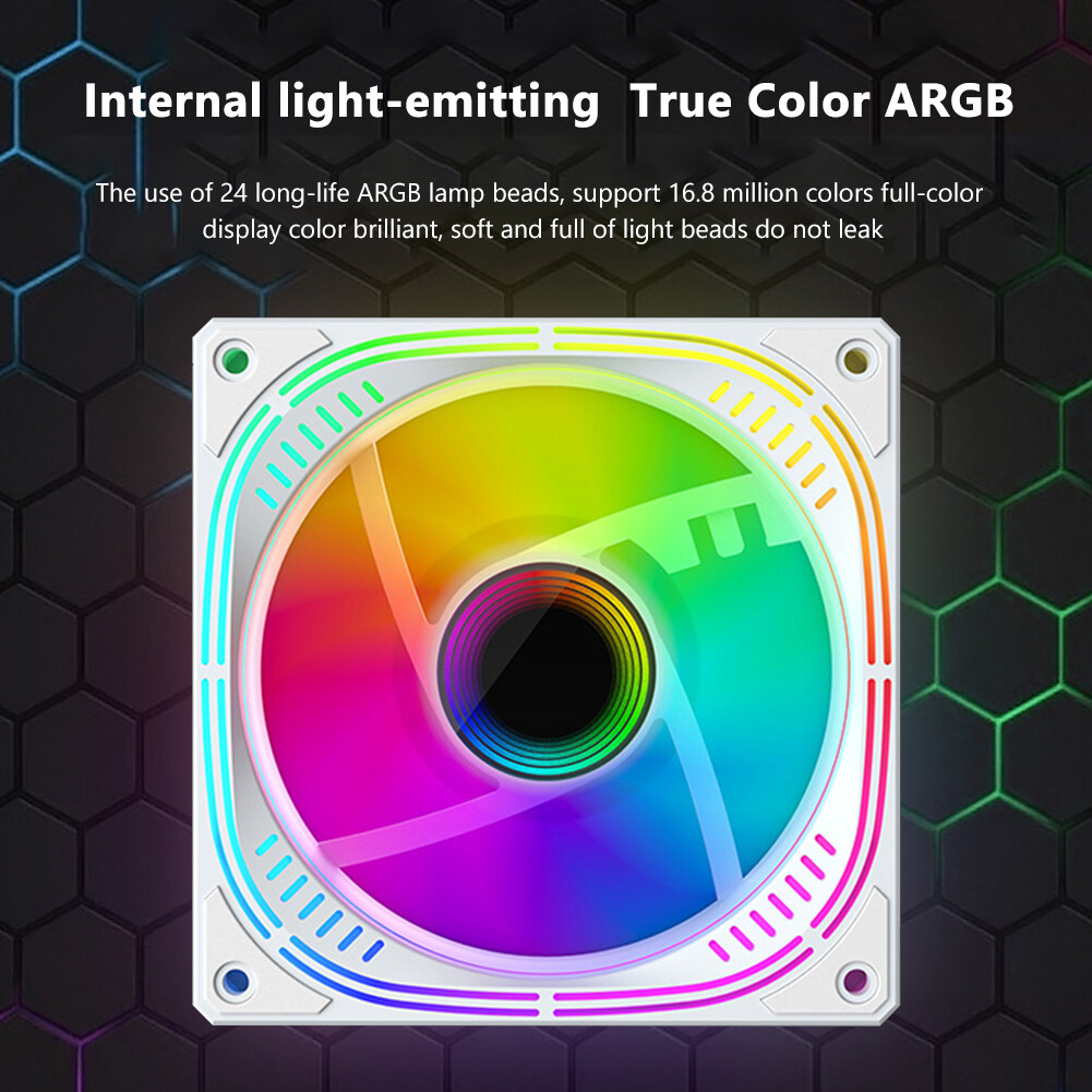 120mm CPU Cooler 5V 3Pin ARGB Sync Cooler Fan 12V 4 Pin PWM (White ...