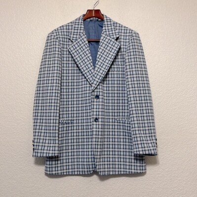 Vintage University Sir Walter Blue Plaid Blazer 70s Leisure Caddyshack ...