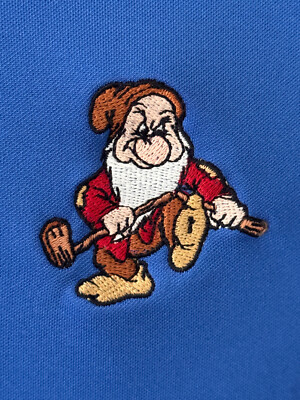 Nike Golf Walt Disney Parks Grumpy Short Sleeve Blue Dri-Fit Polo Men's ...