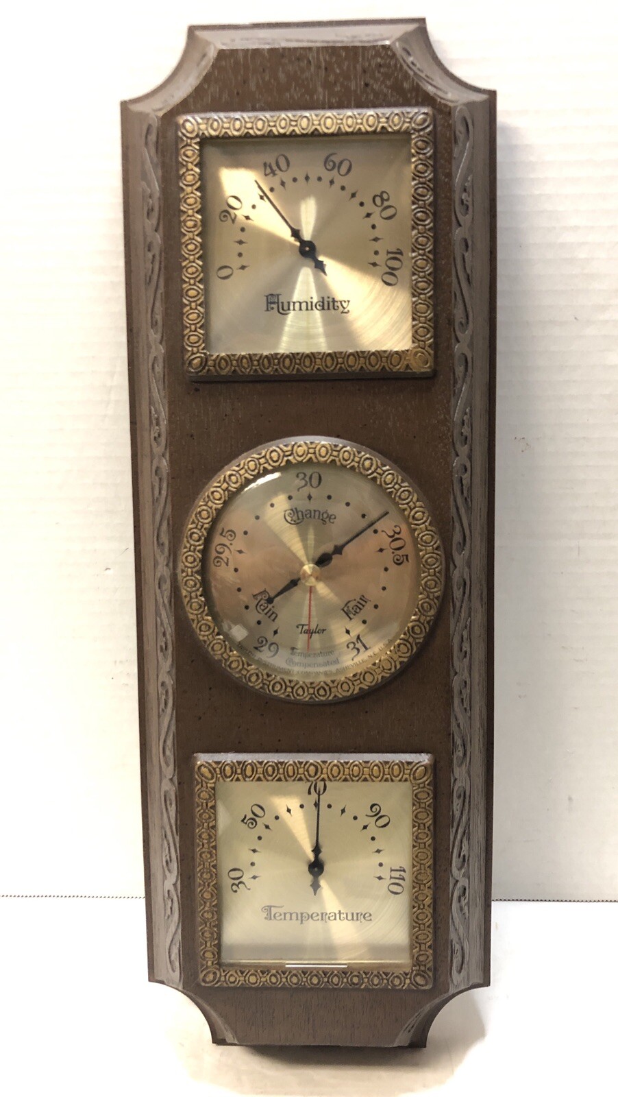 Vintage Taylor Plastic Weather Station Wall Mount Barometer Temperature ...