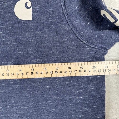 Carhartt Hoodie Boys Relaxed Fit Logo Sleeve M 8/10 Navy Blue Workwear ...