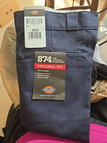 Dickies Pants Mens Size 36x30 874 Original Fit Heavy Duty Blue Work Pants NWT | eBay