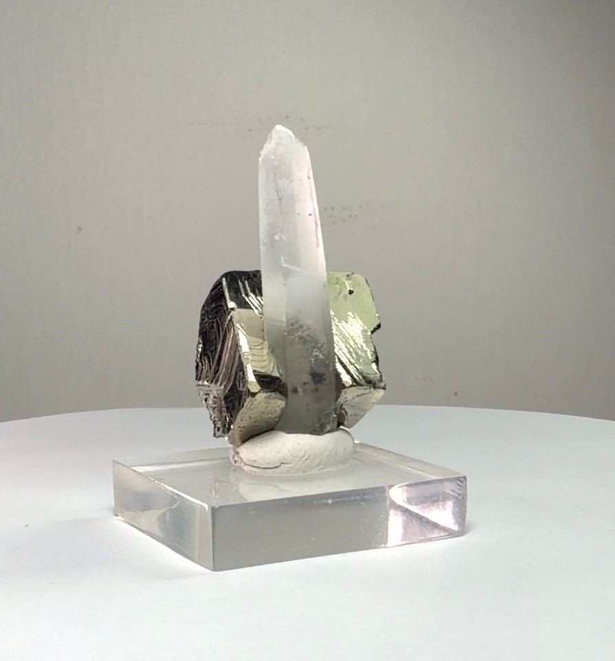 PYRITE BRILLIANT CUBIC CRYSTAL and SINGLE QUARTZ from PERU ...