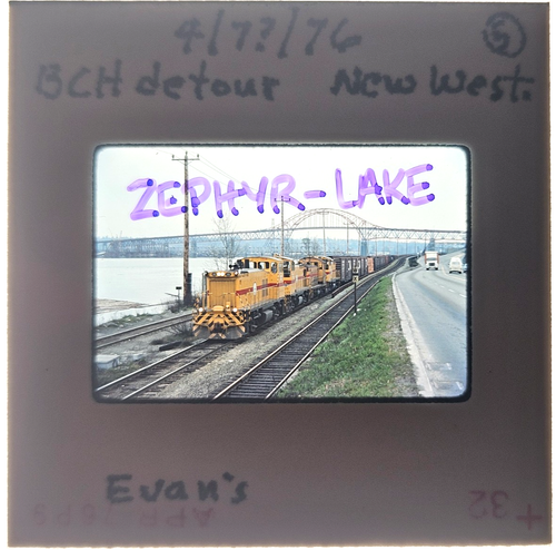 ZL-1065 Original Slide BCH Hydro #152 #151 #153 MP15DC Freight New West ...