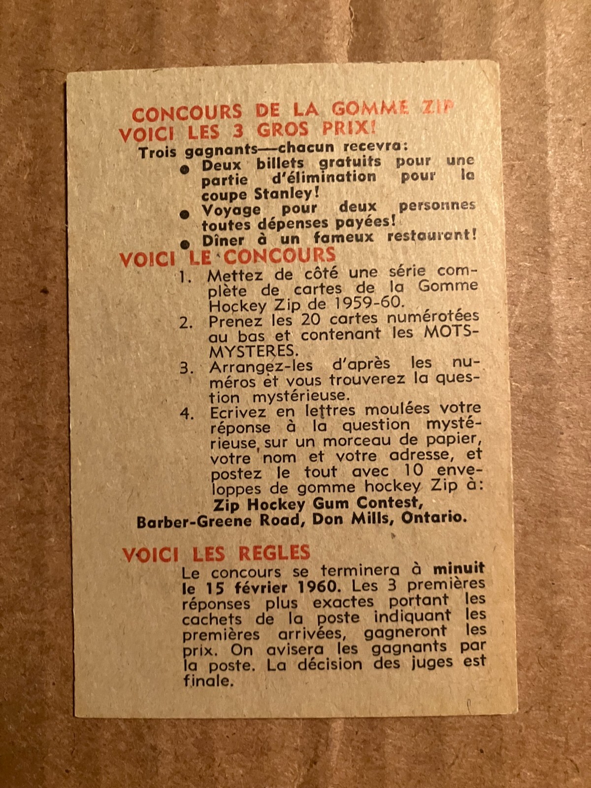 1959-60 PARKHURST NHL HOCKEY: #22 KENNETH REARDON, VP MONTREAL ...