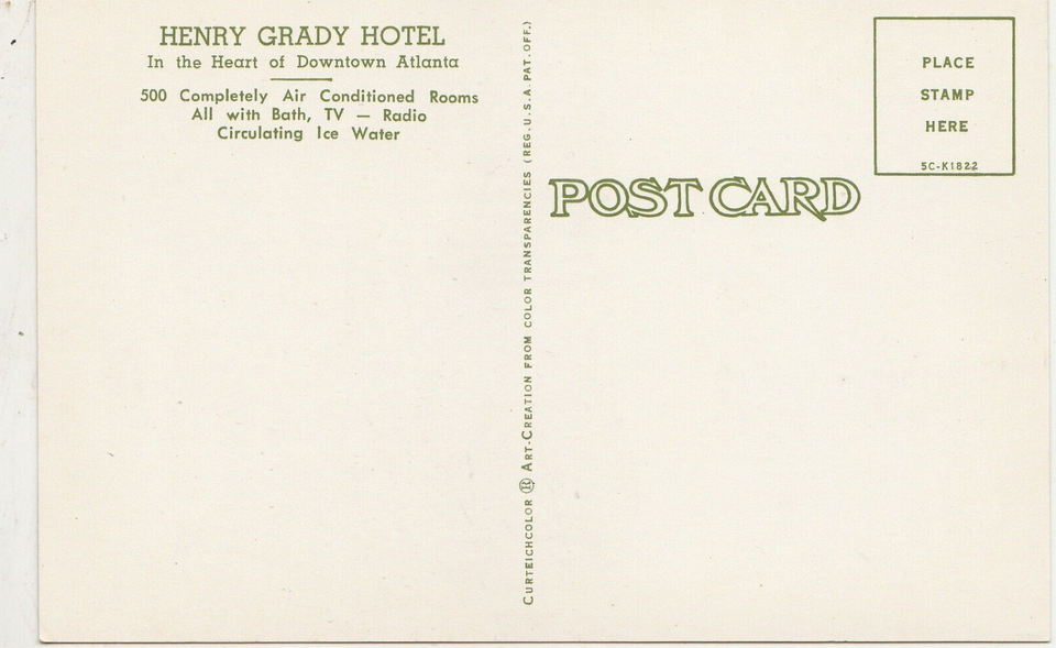 Henry Grady Hotel-Atlanta-Georgia-Ga | eBay