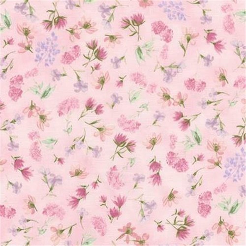 Pink Mauve Lavender Calico Floral Rose Quilt Fabric SPRING Garden AWU ...