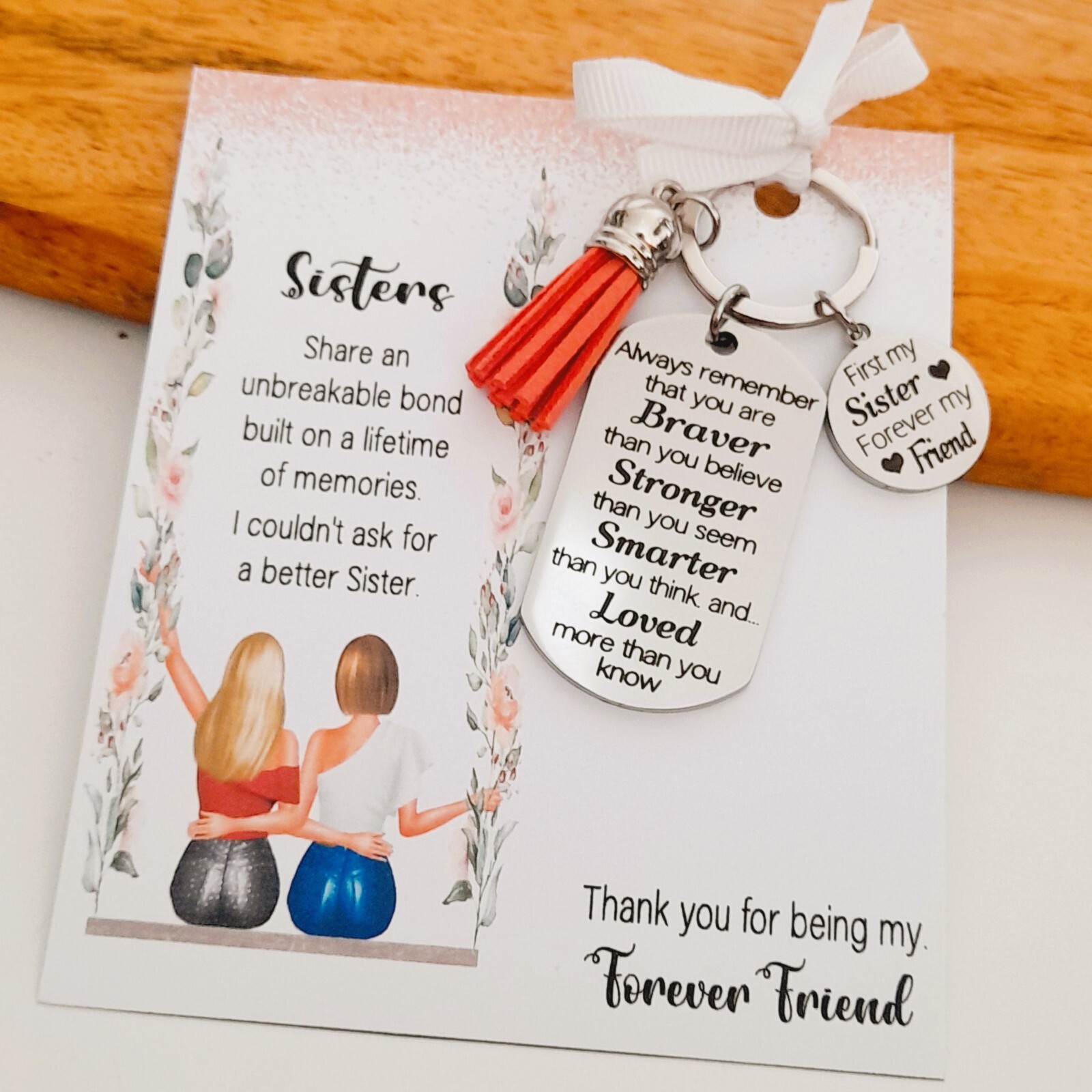 Sister Christmas Gift Keyring Keychain For Sisters Women Birthday Gifts ...