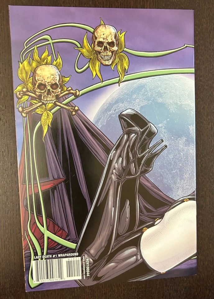 LADY DEATH #1 (Boundless Comics 2010) -- Wrap VARIANT -- SIGNED Brian ...