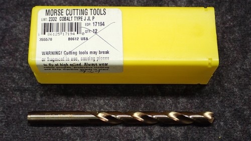 (3) MORSE CUTTING TOOLS #2332 COBALT BRT HD/SM SCR DRILL "P", EDP 17194 ...