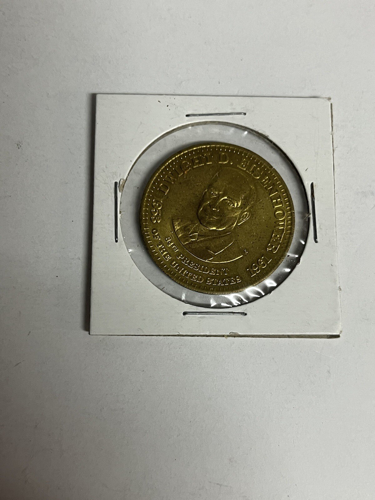 Dwight D. Eisenhower Commemorative Gold Tone Coin 1953-1961 Diameter 1. ...