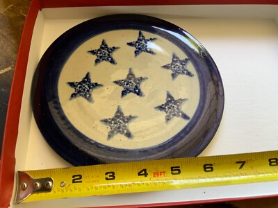 Marshall Pottery Star Beige Blue Navy Vintage Deco USA | eBay
