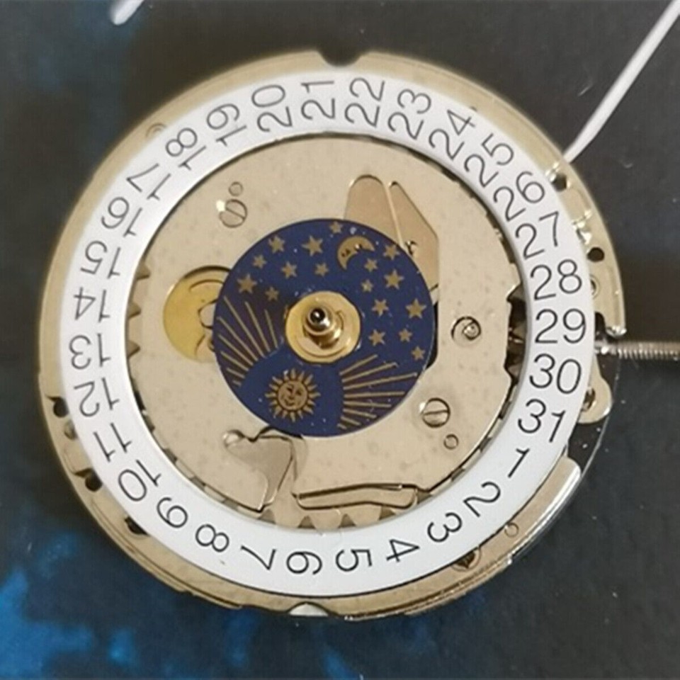 ISA 1198 Quartz Movement Swiss Made Movement Moon Star Phase Watch ...