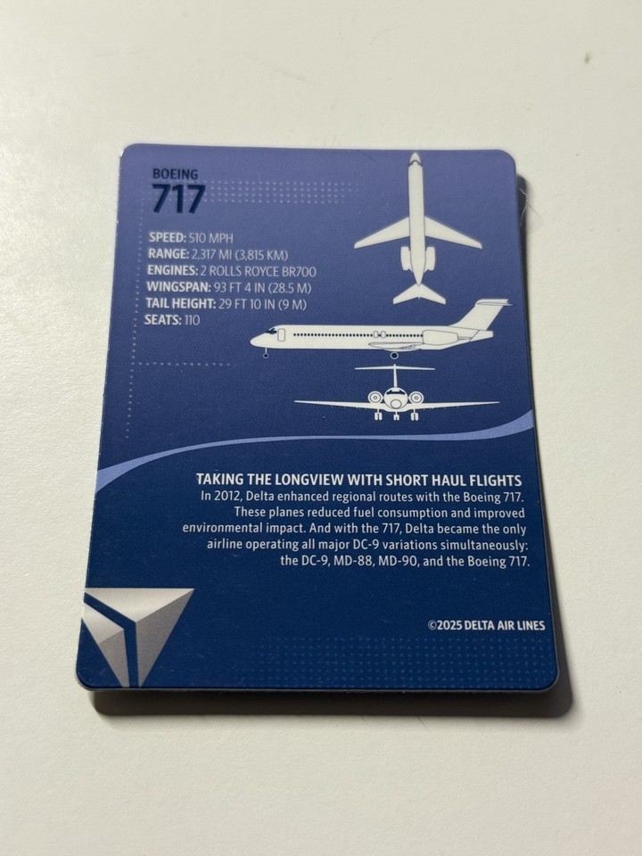 Lot of 5!! 2025 Delta Air Lines Boeing 717 Aircraft Pilot Trading Card ...