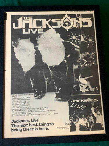 RARE Original 1981 Michael Jackson Jacksons Live LP Tour Framed Promo ...