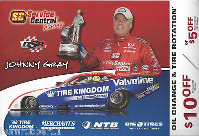 2012 JOHNNY GRAY "TIRE KINDOM" NHRA FUNNY CAR HANDOUT / POSTCARD | eBay