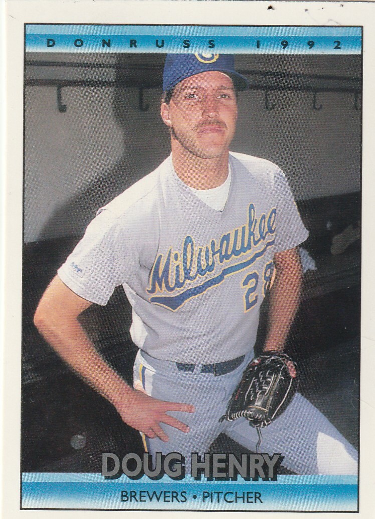FREE SHIPPING-MINT-1992 Donruss Doug Henry #663 BREWERS PLUS BONUS ...
