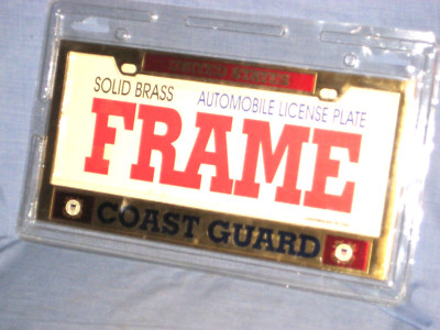 #2804 - SOLID BRASS UNITED STATES COAST GUARD LICENSE PLATE FRAME - NEW ...