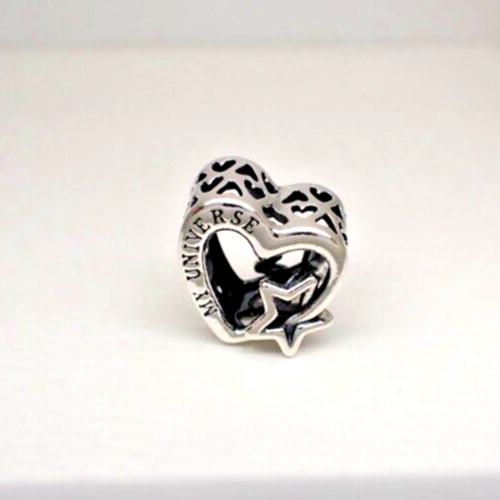 Authentic Pandora #792829C00 Openwork Family Heart & Star Charm | eBay