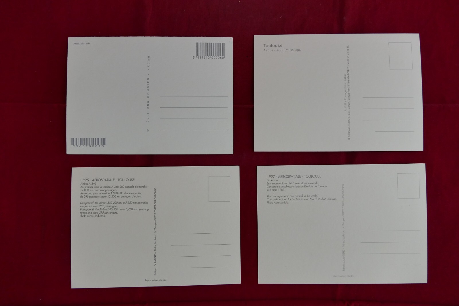 Cartes postales Avions Concorde Airbus A340 Airbus A310 A380 et Beluga ...